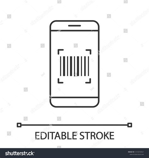 Barcode Scanning App Linear Icon Smartphone Stock Vector Royalty Free
