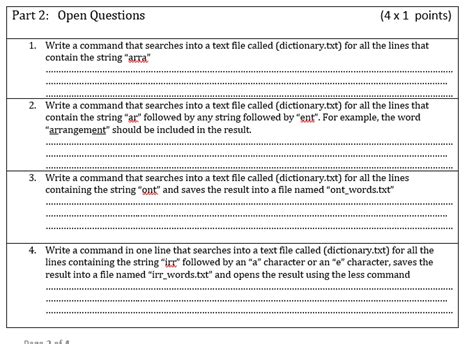Solved Part 2 Open Questions 4x 1 Points 1 Write A