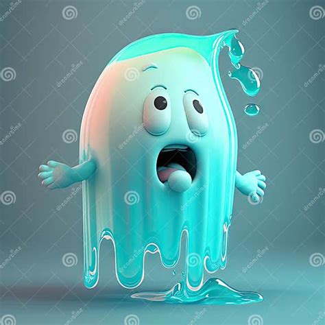 Spooky Slime Monster Or Screaming Ghost Character Stock Illustration
