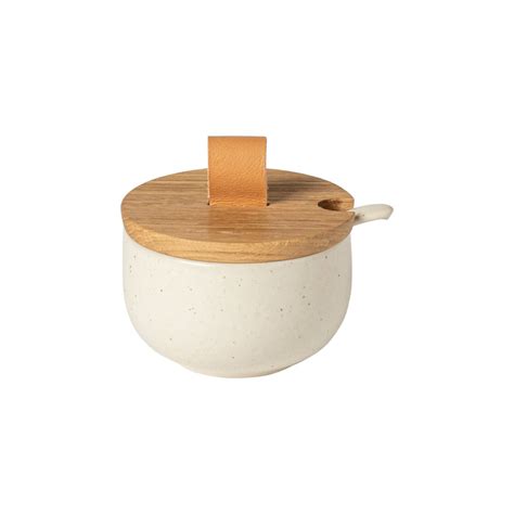 Casafina By Costa Novapacifica Vanilla Sugar Bowl With Spoon And Wood