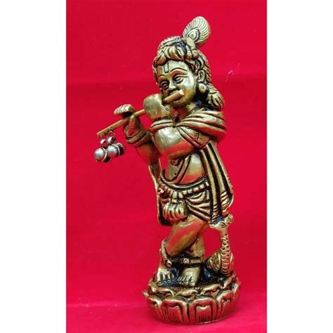 Brass Krishna Statue Small Krishna Idol For Showpiece Lord Krishna