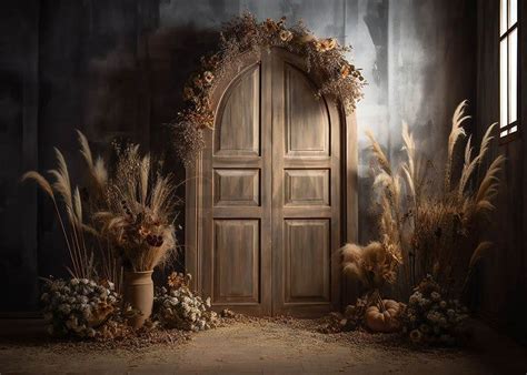 Avezano Vintage Boho Wooden Doors Photography Background 16x10ft4