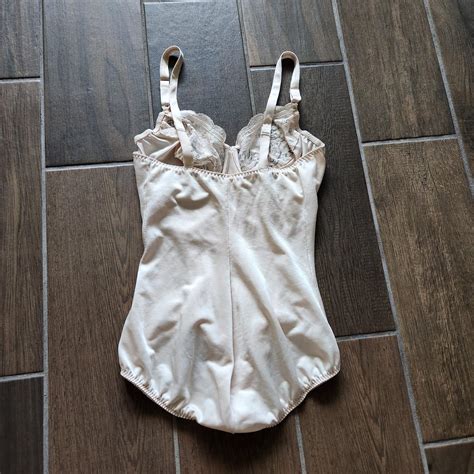 Vintage Olga Beige Bodysuit Shapewear 38d Pre Owned Depop