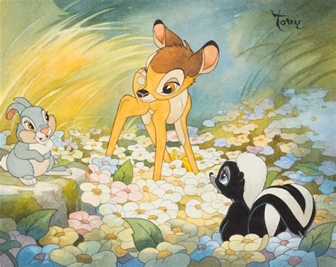 Toby Bluth Bambi And Friends Original Illustration Walt Disney C 1990