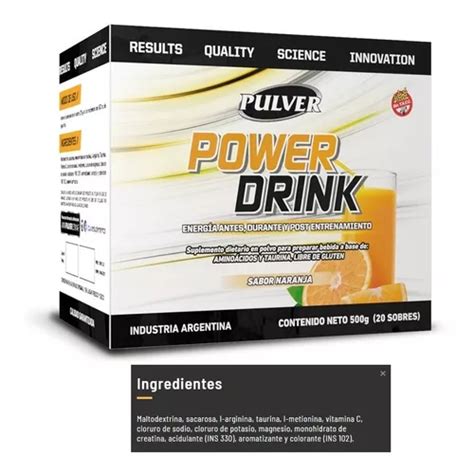 Suplemento En Polvo Pulver Power Drink Sabor Naranja En Caja De 500g