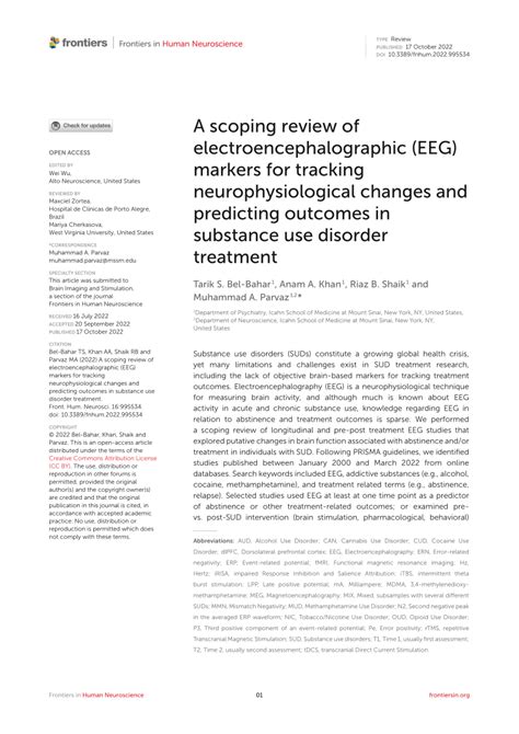 Pdf A Scoping Review Of Electroencephalographic Eeg Markers For Tracking Neurophysiological