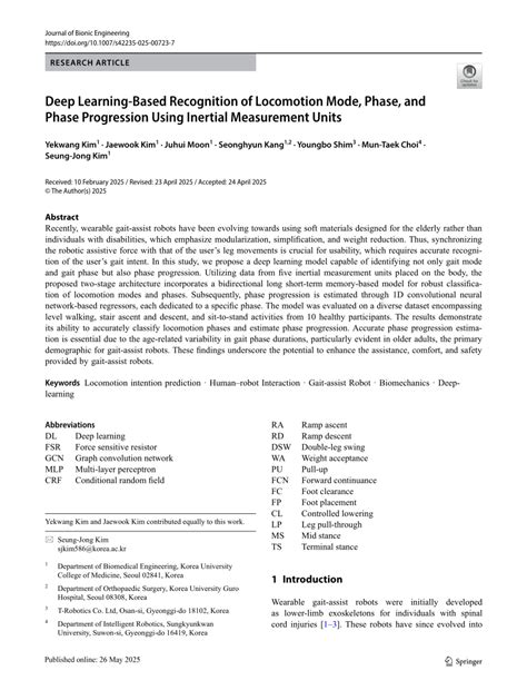 Pdf Deep Learning Based Recognition Of Locomotion Mode Phase And