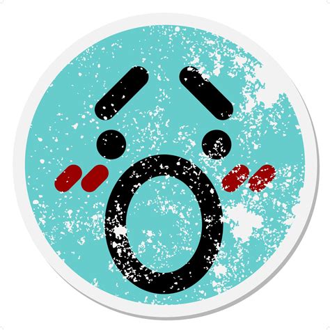 Embarrassed Face Circular Sticker 12156726 Vector Art At Vecteezy