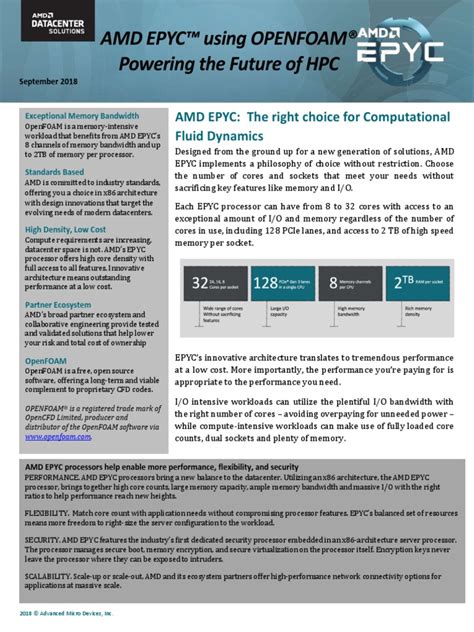 Amd Epyc With Openfoam For Hpc Pdf