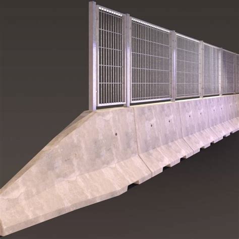 Concrete Barrier With Railing Librerías Railclone Para 3ds Max