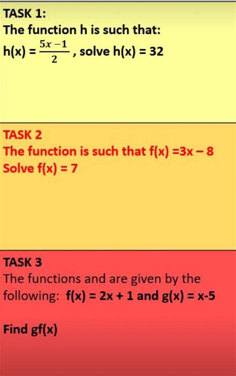 Task 1the Function H Is Such Thathx25x−1 Solve Hx32task 2th