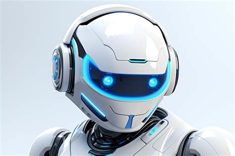 Premium Photo D Rendering Humanoid Robot With Headphones On Dark