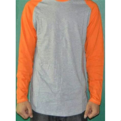 Jual Kaos Polos Reglan Raglan Lengan Panjang Abu Orange Indonesia Shopee Indonesia