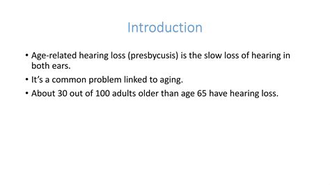 Presbycusis Pptx