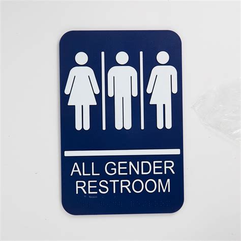 China Braille All Gender Restroom Sign With Symbol Manufacturers