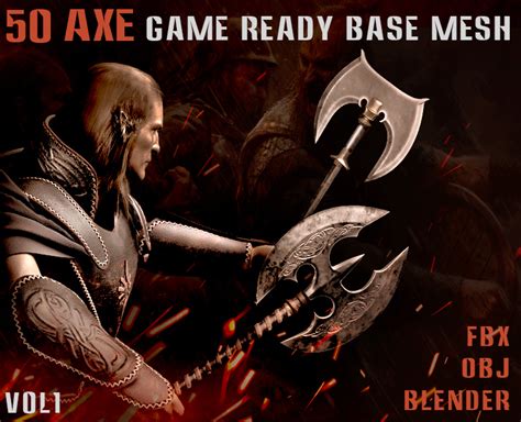 50 Axe Game Ready Base Mesh Vol Flippednormals