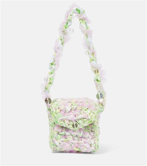 Mini Crochet Tulle Shoulder Bag In Pink Susan Fang Mytheresa