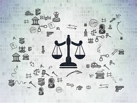 Law Concept Scales On Digital Paper Background Flowchart Information