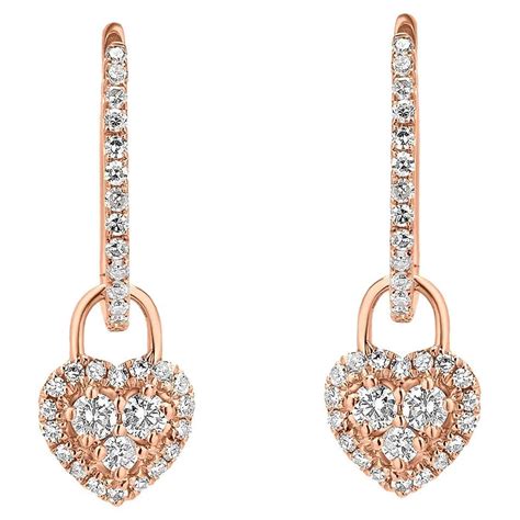 Bespoke Design Diamond Twin Love Heart Drop Earrings In 18k Gold For