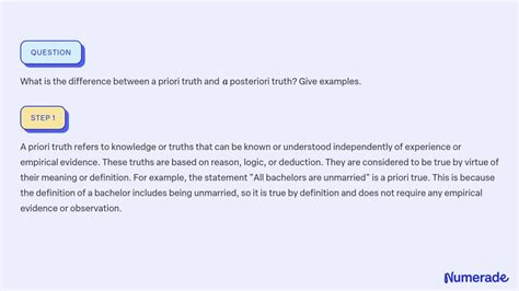 ⏩solvedwhat Is The Difference Between A Priori Truth And A Numerade