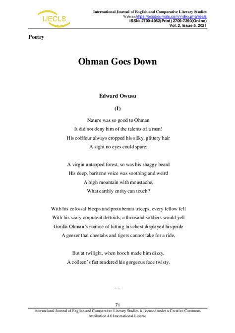 Pdf Ohman Goes Down