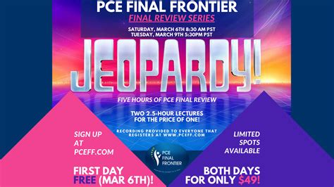 Pce Final Review Day 1 Pce Final Frontier