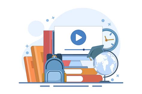 온라인 교육 개념 세계지도 졸업 모자 및 책이있는 노트북 인터넷 교육 온라인 교육 및 과정 컴퓨터 프리젠 테이션 대학 원격 교육 E러닝 대학 21세기에 대한 스톡 벡터 아트