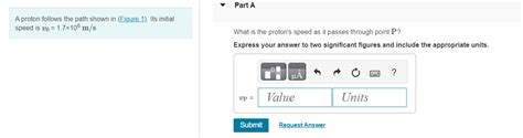A Proton Follows The Path Shown In Speed Is Chegg