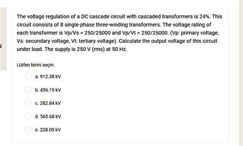 solved the voltage regulation of a dc cascade circuit with cascaded