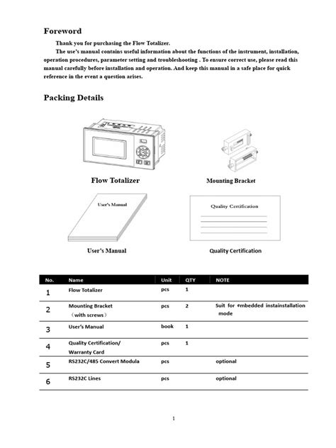 Delicate Type Flow Totalizer Mf30x01k19a版 Pdf