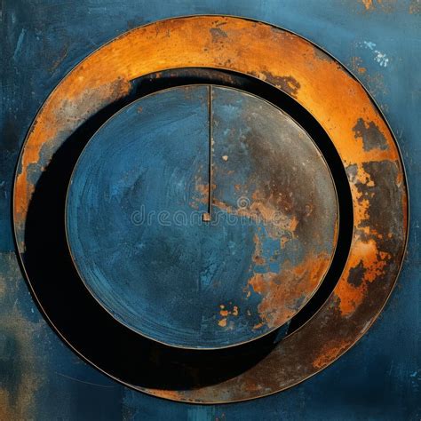 Rusty Blue Frame Clock Abstract Expressionism In Tonalist Photography