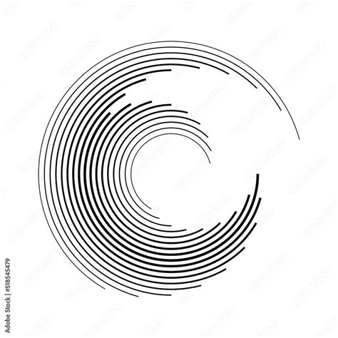 Abstract Concentric Lines In Circle Form Vector Illustration Trendy