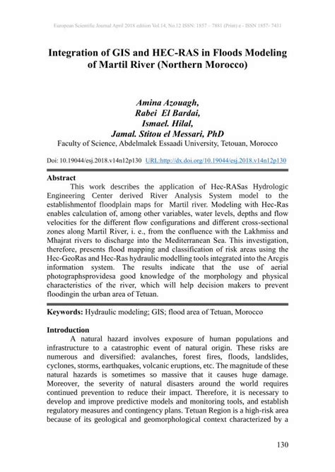 pdf integration of gis and hec ras in floods modeling of dokumen tips