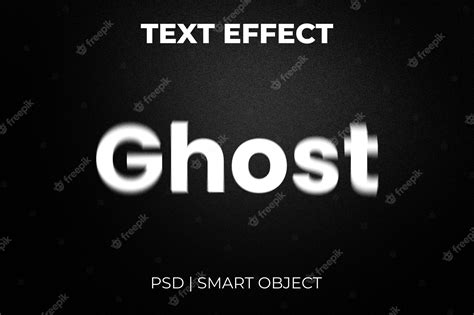 유령 텍스트 효과 Psd 편집 가능한 템플릿 프리미엄 Psd 파일