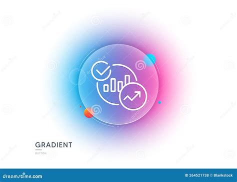 Charts Statistics Line Icon Report Graph Sign Gradient Blur Button Vector Stock Vector