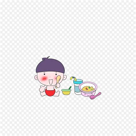 拿着饭勺吃饭的小孩PNG图片素材下载 图片编号8771401 PNG素材网