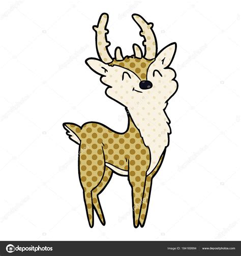 Vector Illustration Cartoon Happy Stag Stock Vector By ©lineartestpilot