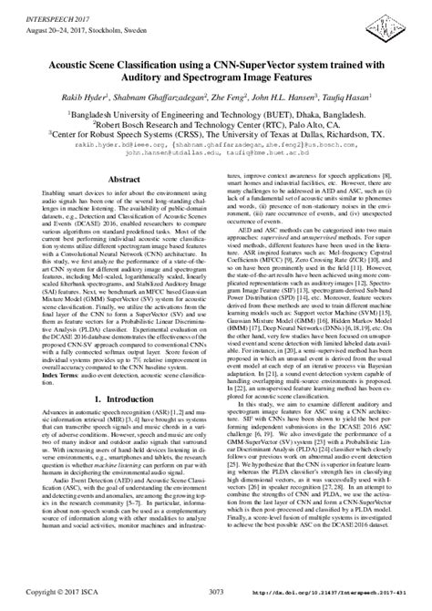 pdf acoustic scene classification using a cnn supervector system