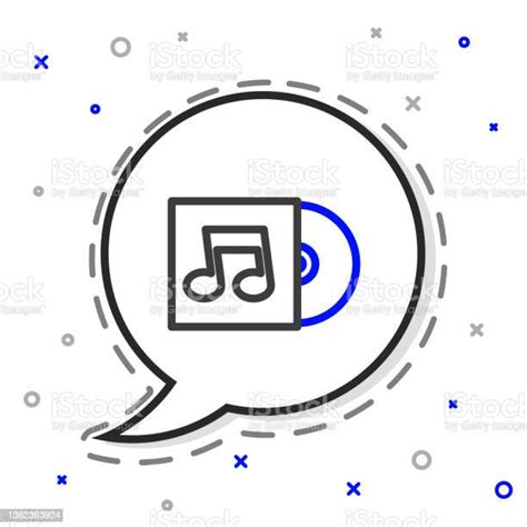 흰색 배경에 격리 된 라인 비닐 디스크 아이콘 다채로운 개요 개념 벡터 Dj에 대한 스톡 벡터 아트 및 기타 이미지 Dj