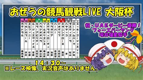 おぜうの競馬観戦live 大阪杯 Youtube