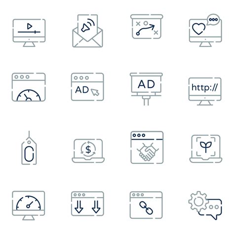 SEO And Web Line Icons Vector Art At Vecteezy