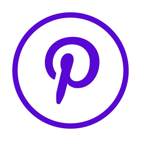 Free High Quality Purple Pinterest Logo Outline Circle For Creative Design