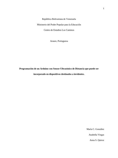 Programacion De Un Arduino Proyecto Pdf Discapacidad Visual Invalidez