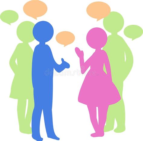 Colorful Chatter Silhouetted Discussions Art Stock Vector Illustration Of People Cooperation