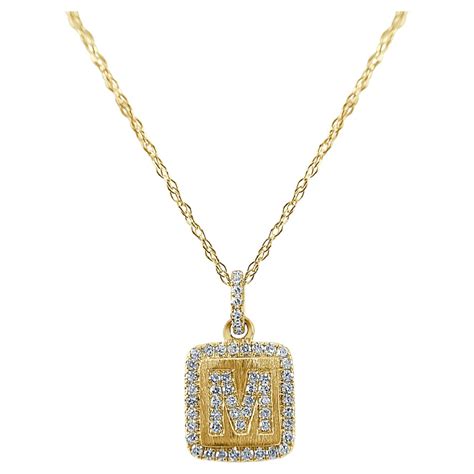 14k Yellow Gold Diamond Plate Initals S Necklace For Her For Sale At 1stdibs Initals Necklace
