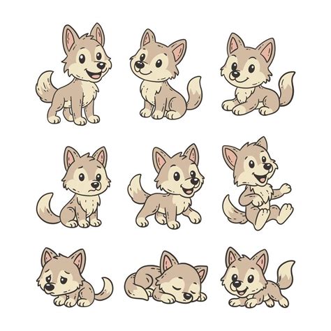 Cute Wolf Doodle Style Illustration 62442474 Vector Art At Vecteezy