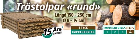 Trästolpar rund tryckimpregnerade stolpar träpålar