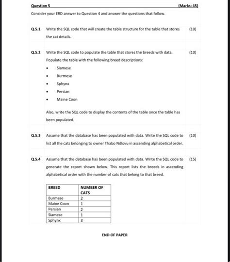 Solved Question Marks Consider Your Erd Answer To Chegg
