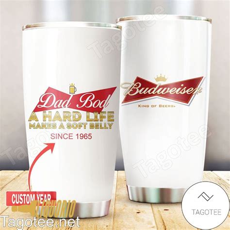 Personalized White Red Budweiser Tumbler Tagotee