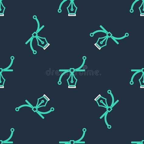Line Bezier Curve Icon Isolated Seamless Pattern On Black Background Pen Tool Icon Stock Vector